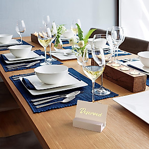 12 Pack Wood Place Card Holder - Small Place Card Holders for Table - White Table Number Holders for Wedding - Table Sign Holders - Picture - Wooden Photo Holders for Tables - Mini Place Card Stands