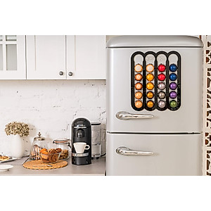 Demi's Home Coffee Pod Holder for Nespresso Vertuo Capsules - Magnetic Holder Suitable to be Mounted on the Fridge (Black)