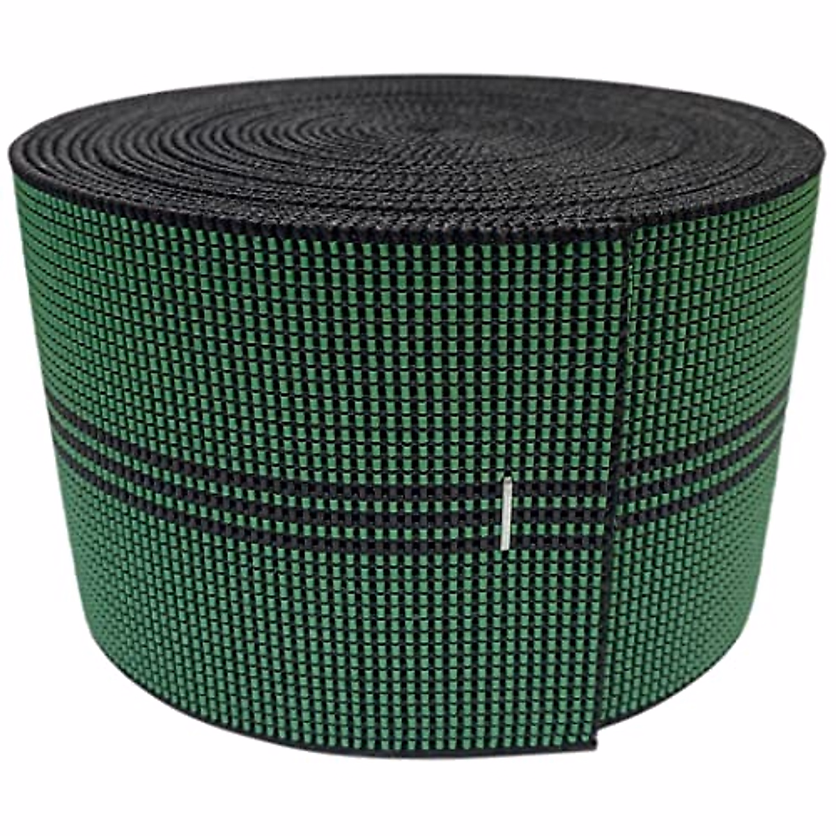 3" Inch Elastic Upholstery Sofa Chair Furniture Seat Latex Webbing Green Black 3 Line Stretch - 20' Ft Roll