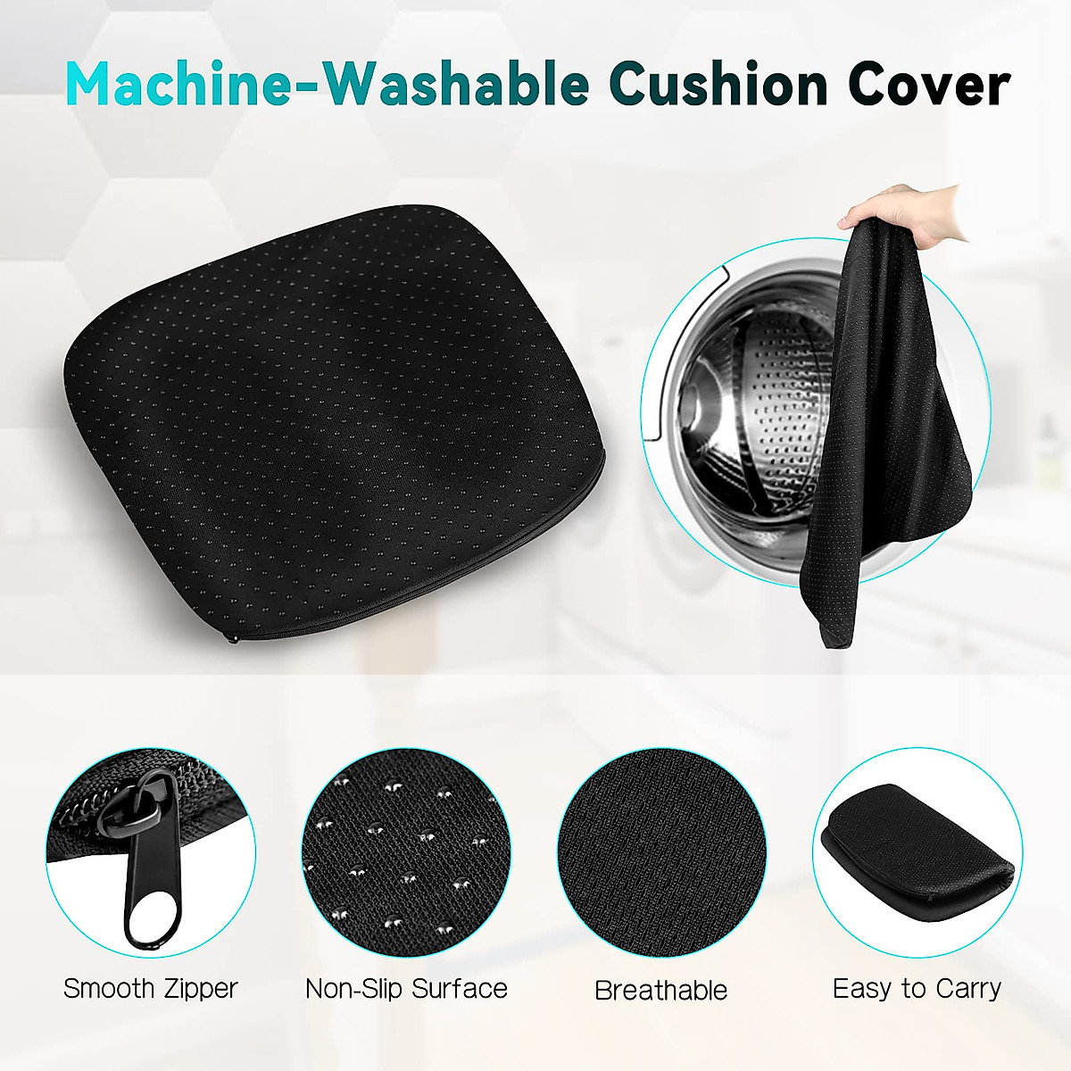 ZNCMRR Gel Seat Cushion for Office Chair, Soft Honeycomb Egg Seat Cushion with Non-Slip Cover for Sciatica and Tailbone Pain Relief, Perfect for Wheelchair, Car, Desk Chair