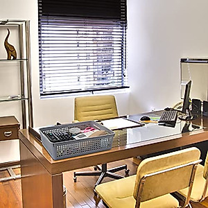 Nesmilers Plastic Baskets Trays, Office Storage Basket Set of 6