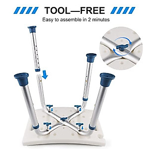 Icedeer Shower Stool, Shower Bench Seat, Shower Chair for Inside Shower and Bathtub, with Shower Head Holder, Bath Chair, Shower Stool for Elderly Senior Disable Pregnant, Tool-Free, Capacity 350LBS