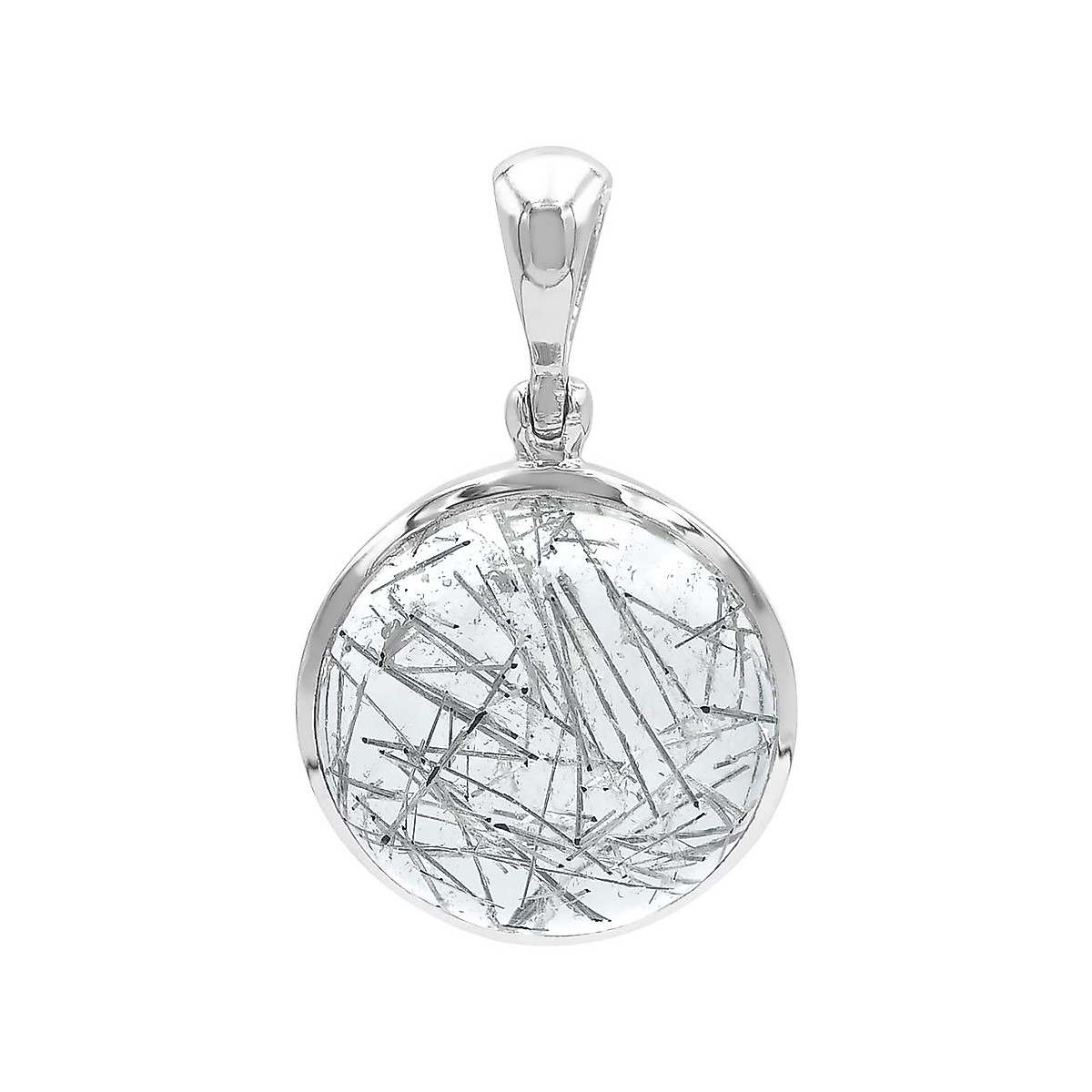 Starborn Silvery Tourmalinated Quartz Pendant in Sterling Silver