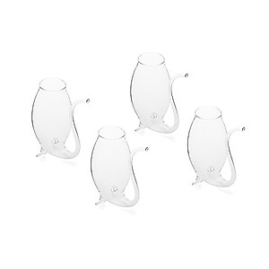Fox Run Hand Blown Glass Port Sippers, Set of 4, 2.75 Ounces, Clear