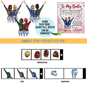 Toyshea Personalized Best Friend Blanket to My Bestie Custom Throws Soft Bed Fleece Sherpa Blankets for Friends BFF Bestie Soul Sisters Birthday Christmas Friendship Day Presents Idea