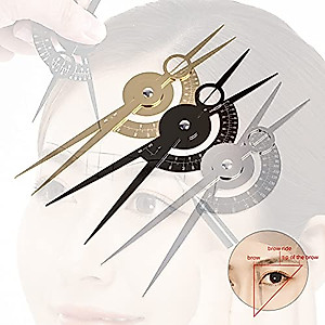 Eyebrow Golden Ratio Caliper Stencil Ruler Makeup Measure Eyebrow Guide Ruler Permanent Tools Calipers Tattoo Eyebrow Line Lip Double Scale Tattoo Stencils Sliding Gauge (Black)