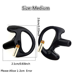 Lsgoodcare 20Pcs Replacement Earmold Earbud Left Ear Piece Compatible for Motorola Kenwood Midland Two Way Radio Acoustic Coil Tube Earpiece - Silicone Walkie Talkie Earmould Ear Buds Black Medium