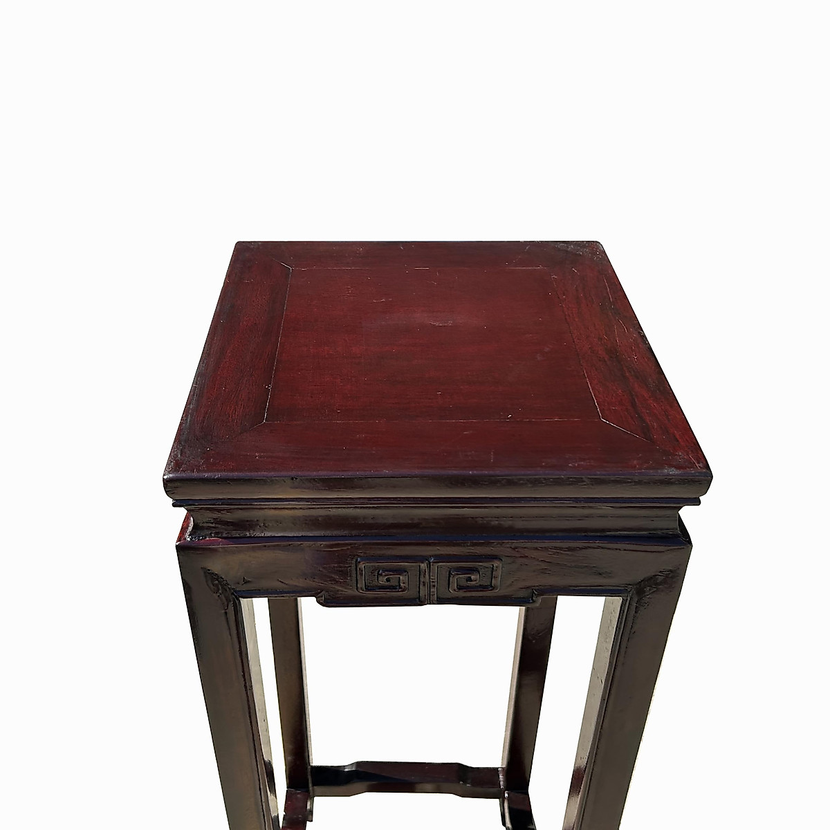 Chinese Oriental Square Burgundy Brown Plant Stand Pedestal Table Acs7686