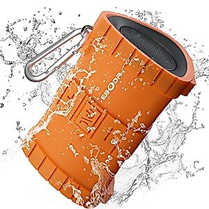 EBODA Waterproof Bluetooth Shower Speaker, Portable Wireless Outdoor Speakers with 24H Playtime, 2000mAh, IPX7 Floating for Kayak, Pool, Beach Accessories, Gifts for Men,Girls- Orange