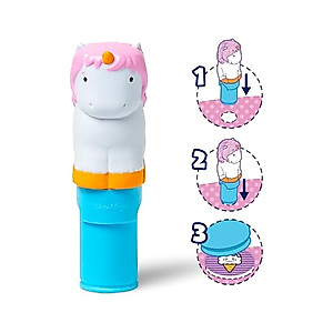 Melissa & Doug Sticker WOW!™ 24-Page Activity Pad and Sticker Stamper, 300 Stickers, Arts and Crafts Fidget Toy Collectible Character – Unicorn - FSC Certified