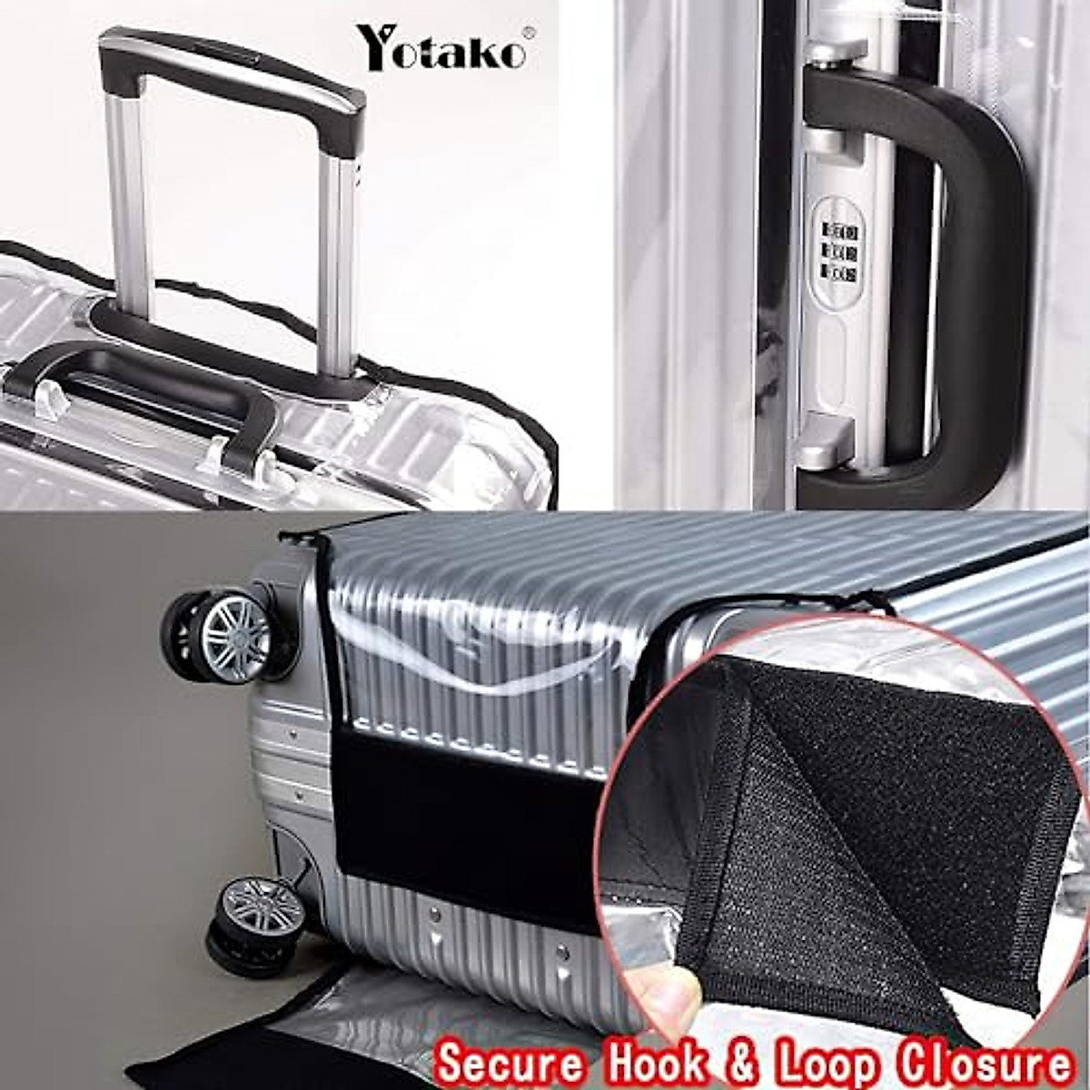Yotako Clear PVC Suitcase Cover Protectors 20 Inch Luggage Cover for Wheeled Suitcase 20''