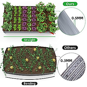Highpro Raised Garden Bed 6*3*1ft Galvanized Metal Planter Boxes for Herbs Vegetables, Flowers and Succulents Silver