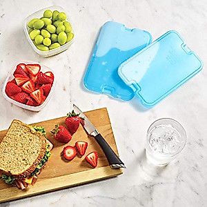 Fit & Fresh XL Cool Coolers Freezer Slim Ice Pack for Lunch Box, Set of 4, Xtra Large, Blue, 4 count (Pack of 1)