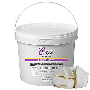 3CayG 5lb Raw Kokum Butter Pure for Lotion Making Soap Making Body Butters, and More