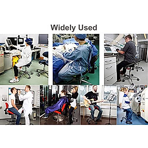 MIWOOYY Saddle Stool Ergonomic Saddle Stool/Professional Saddle Chair-Adjustable with Wheels, Heavy Duty Black Swivel Chair, for Beauty, Massage, Dental Clinic