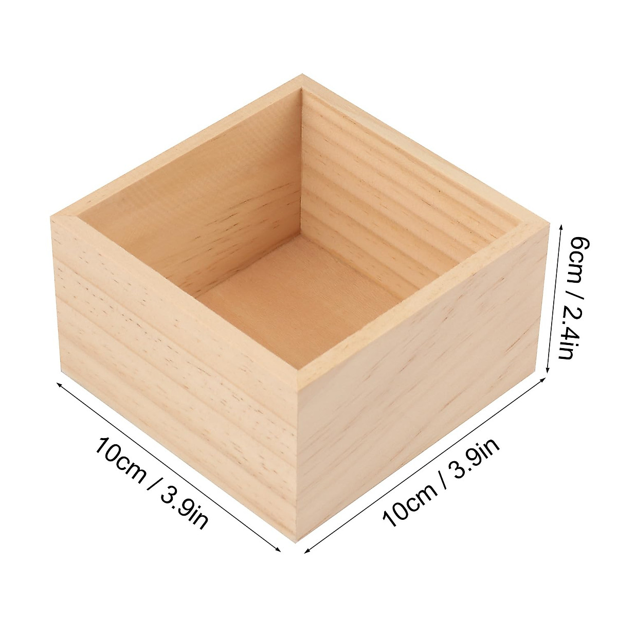 GNIEMCKIN 24 Pack 4 x 4 Inch Wooden Box, Unfinished Small Square Wooden Box, Rustic Wooden Box, Organizer Storage Wood Box for DIY Crafts, Collectibles, Succulents, Desktop Drawer Decor