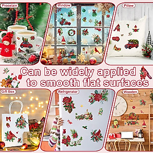 30 Sheets Christmas Rub on Transfers for Crafts and Furniture Xmas Santa Snowman Transfer Stickers Winter Floral Bird Rub on Decal for Home Office Paper Wood DIY Crafts,5.9 x 5.9 Inch