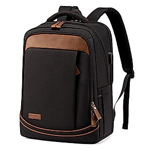 LOVEVOOK Travel Laptop Backpack Large Daypack with USB Port School Computer Bag Fits 15.6 Inch Laptop Business College Students Bookbag Gifts for Men Women ,Black