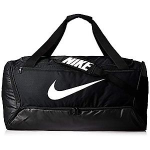 NIKE Brasilia Large Duffel - 9.0, Black/Black/White, Misc