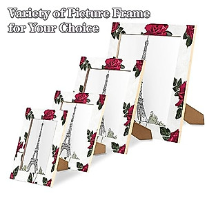 POFATO Red Rose Art Pattern 8x10 Picture Frame Wood Photo Frame for Tabletop Display Wall Mount Picture Frame Display 8 x 10 Inch Photo Wall Decor Home Gift Frames