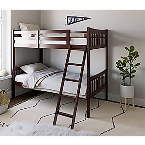 Storkcraft Caribou Twin-over-Twin Bunk Bed (Espresso) – GREENGUARD Gold Certified, Converts to 2 individual twin beds