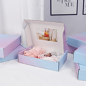 DERZIFUN 30 Pack 9x6x2 Inch Corrugated Packaging Mailer Boxes, Purple-Blue Shipping Packaging Boxes for Small Business, Recyclable Cardboard Literature Gift Boxes Mailing