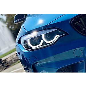 iJDMTOY 4pc Set Iconic Performance Style 7000K Xenon White Hexagon Shape LED Angel Eyes Halo Rings w/Crystal Acrylic Covers Compatible with BMW 3 Series OEM LED/Xenon Light Trims