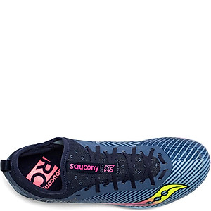 Saucony Women's Havok XC 2 Flat Running Shoe, Blue/Citron/VIZ Pink, 5.5