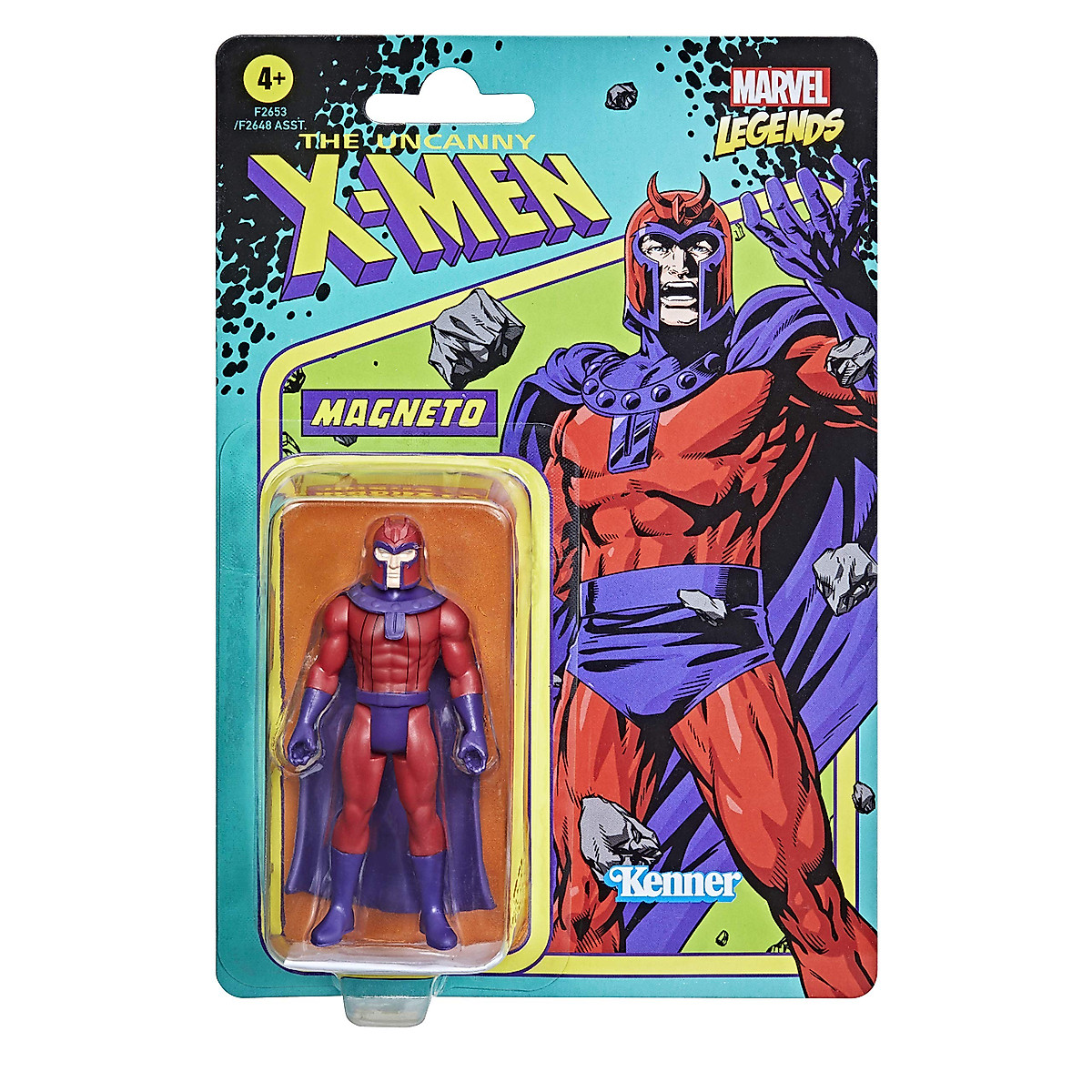 Marvel Hasbro Legends Series 3.75-inch Retro 375 Collection Magneto Action Figure Toy, Red