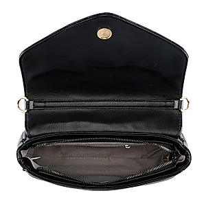 CHIC DIARY Crossbody Bag for Women Multipurpose Clutch Purse Shoulder Handbag with Coin Purse and Chain (Medium, Black)