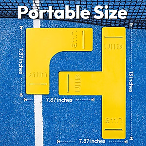 A11N Pickleball Court Marking Kit - Throw Down Markers with Tape Measure, Chalk and Carrying Bag, Yellow