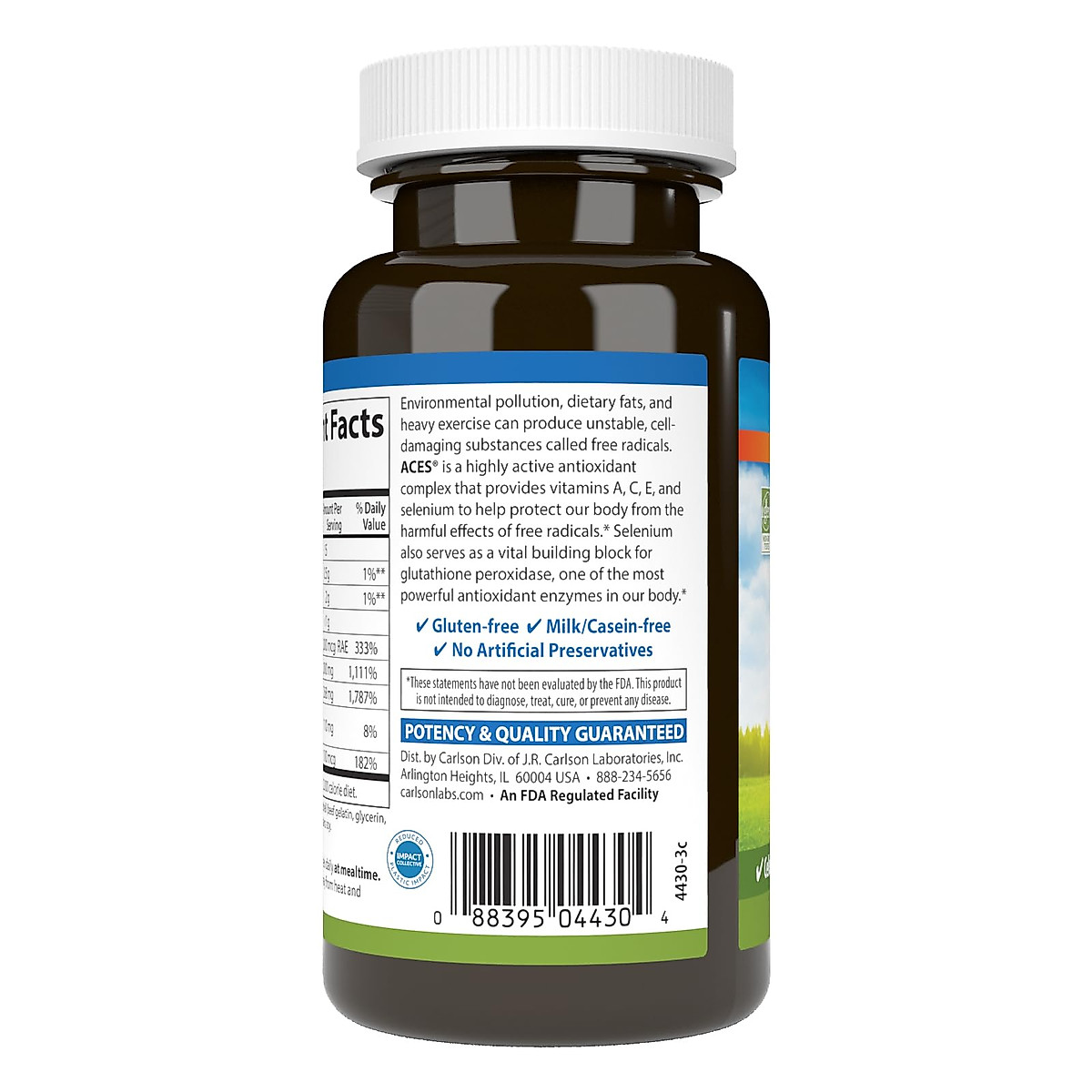 Carlson - ACES, Vitamins A, C, E + Selenium, Cellular Health & Immune Support, Antioxidant, 50 Softgels