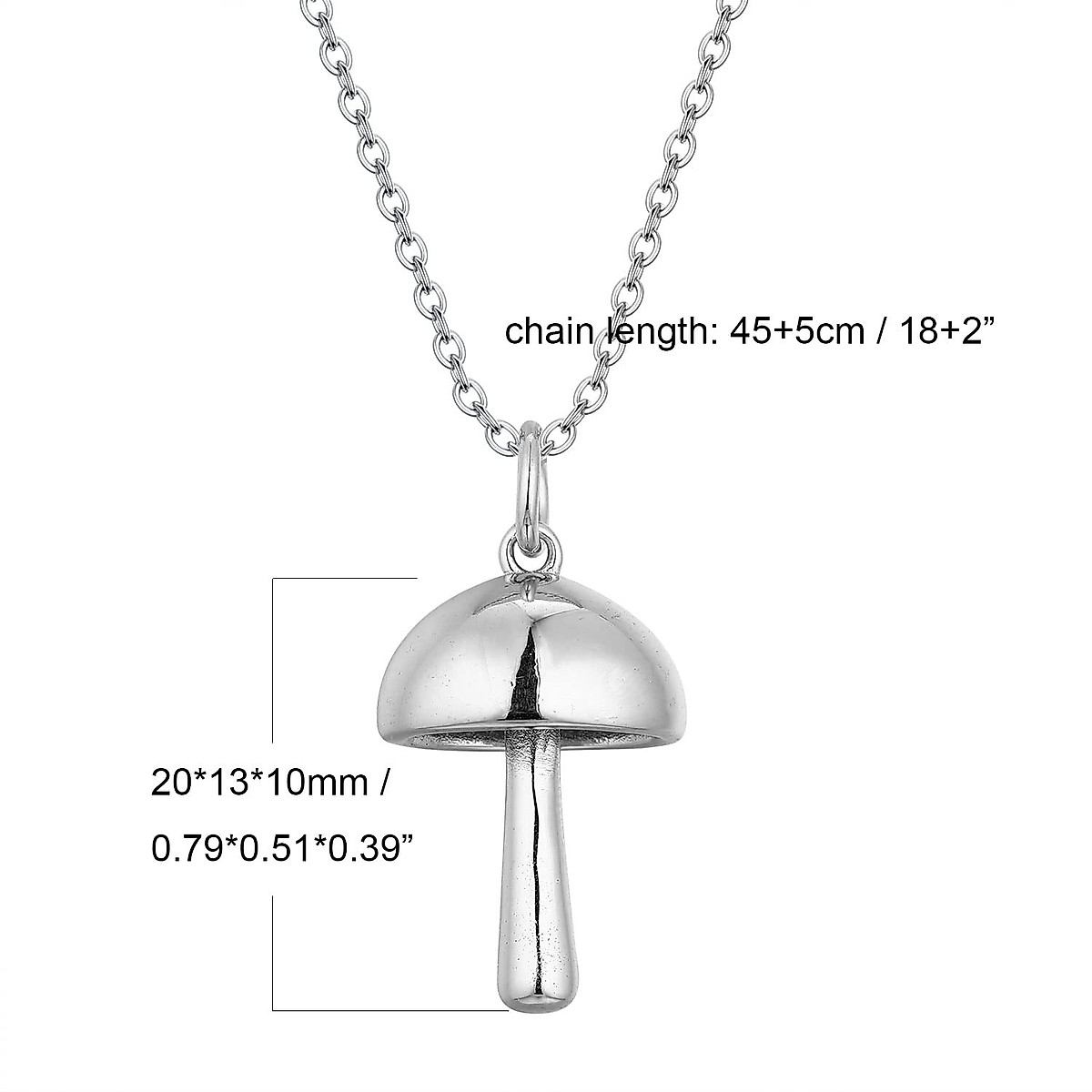 LQXY 925 Sterling Silver Mushroom Necklace for Women