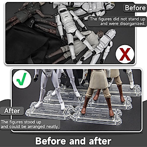 NC EBCO 30 Pieces Action Figure Display Stands Clear Doll Model Support Stand for 3 75 inch Action Figures … Transparent Action Figure Dispaly Stand Base