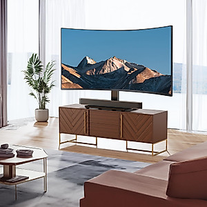 PERLESMITH Universal Swivel TV Stand Base, Table Top TV Stand for 37 to 65, 70 inch LCD LED TVs, Height Adjustable TV Mount Stand with Tempered Glass Base, VESA 600x400mm, Holds up to 88lbs, PSTVS13