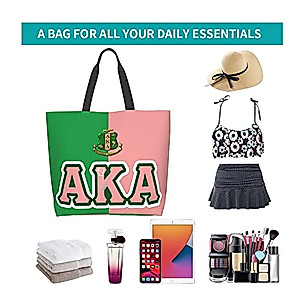 AKA Beach Tote Bags Travel Totes Bag Kitchen Reusable Grocery Bags Shopping Tote for Women Foldable Waterproof Book Tote