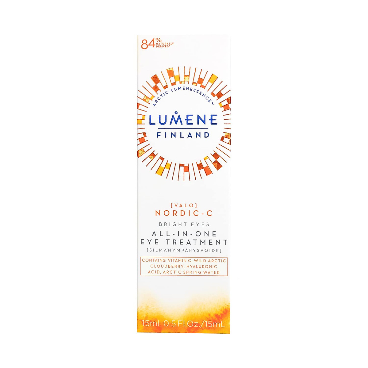 Lumene Bright Eyes All-In-One Eye Treatment - Eye Cream for Dark Circles and Puffiness - Hydrating Eye Cream with Vitamin C + Hyaluronic Acid - Fragrance-Free + Vegan (15mL)