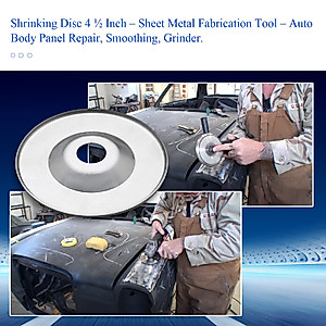 Ctuoptuo Shrinking Disc 4-1/2 Inch Diameter, 0.55 Inch (1.4mm) Thick –Sheet Metal Fabrication Tool, Auto Body Panel Repair, Smoothing, Grinder, Fits 4-1/2 inch Angle Grinder, 5/8" - 11 Spindle Thread