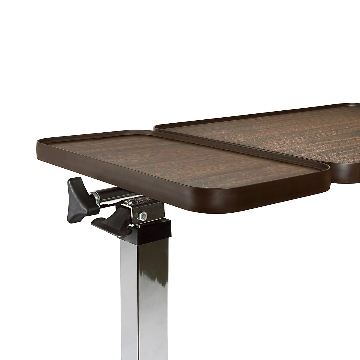 Vaunn Medical Adjustable Tilt Overbed Bedside Table with Wheels for Hospital and Home Use