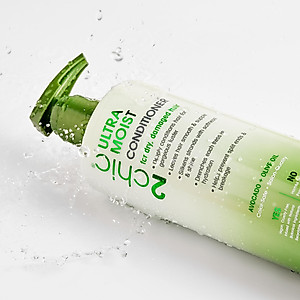 Giovanni 2Chic Ultra-Moist Avocado & Olive Oil Shampoo and Conditioner Set - Moisture & Natural Growth for Men & Women with Moisturizing Aloe Vera, Sulfate Free - 24 Fl Oz (Set of 2)