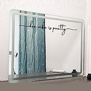 Her Vibe is Pretty Decal, Mirror Decal, Mirror Sticker, Inspirational Sticker, Motivational Sticker, Home Decor, Wall Decor, Positive Affirmations Decal, 16x3.3 inch (Black)