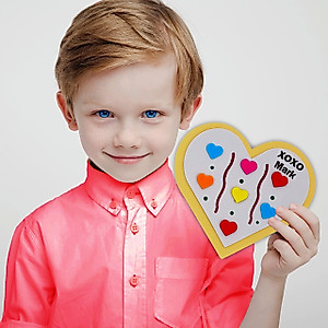 4E's Novelty Valentines Crafts for Kids Foam (Makes 12) Magnet Cupcake & Heart Cookie Kit Valentines Day Crafts for Kids Bulk for Classroom Home Activity