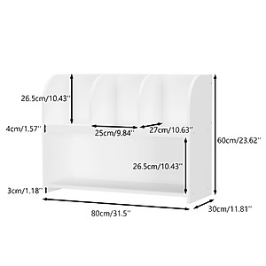 FAMIKITO Kids Bookcase with 4 Compartments, Wood Kids Shelf, Storage Cabinet Organizer