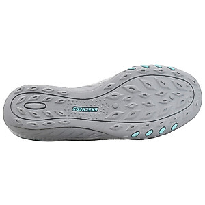 Skechers Women's Breathe Easy-A Look Sneaker, Grey/Aqua 8 W