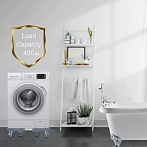Artilife Adjustable Mobile Base,Multi-functional Movable Base with 4 Single Wheels 4 Feet for Washing Machine,Dryer and Refrigerator
