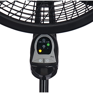 Lasko 1843 18″ Remote Control Cyclone Pedestal Fan with Built-in Timer, Black Features Oscillating Movement and Adjustable Height