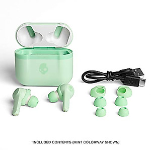 Skullcandy Indy Evo In-Ear Wireless Earbuds, 30 Hr Battery, Microphone, Works with iPhone Android and Bluetooth Devices - Mint