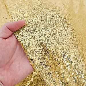 OQSQ Gold Sequin Tablecloth - 60x102 inch, Glitter Tablecloth, Sparkle Sequence Table Cover for Wedding,Birthday Party,Bridal Shower Decorations