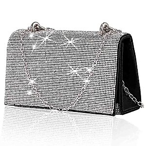 Barode Clutch Purses for Women Wedding Rhinestone Shoulder Bag Black Evening Wristlet Crossbody Bags Bridal Prom Handbags (Black)