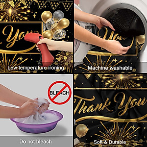 YCUCUEI 72x43inch Black Golden Thank You Backdrop Employee Appreciation Banner Thanks to Staff Teachers Professors Doctor Nurses Party Decorations Photo Booth